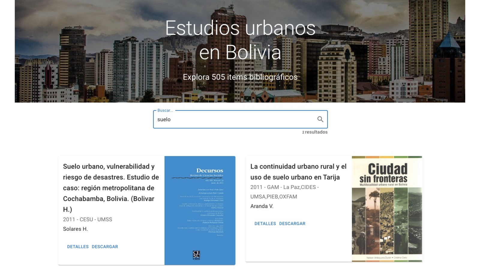 Estudios urbanos en Bolivia